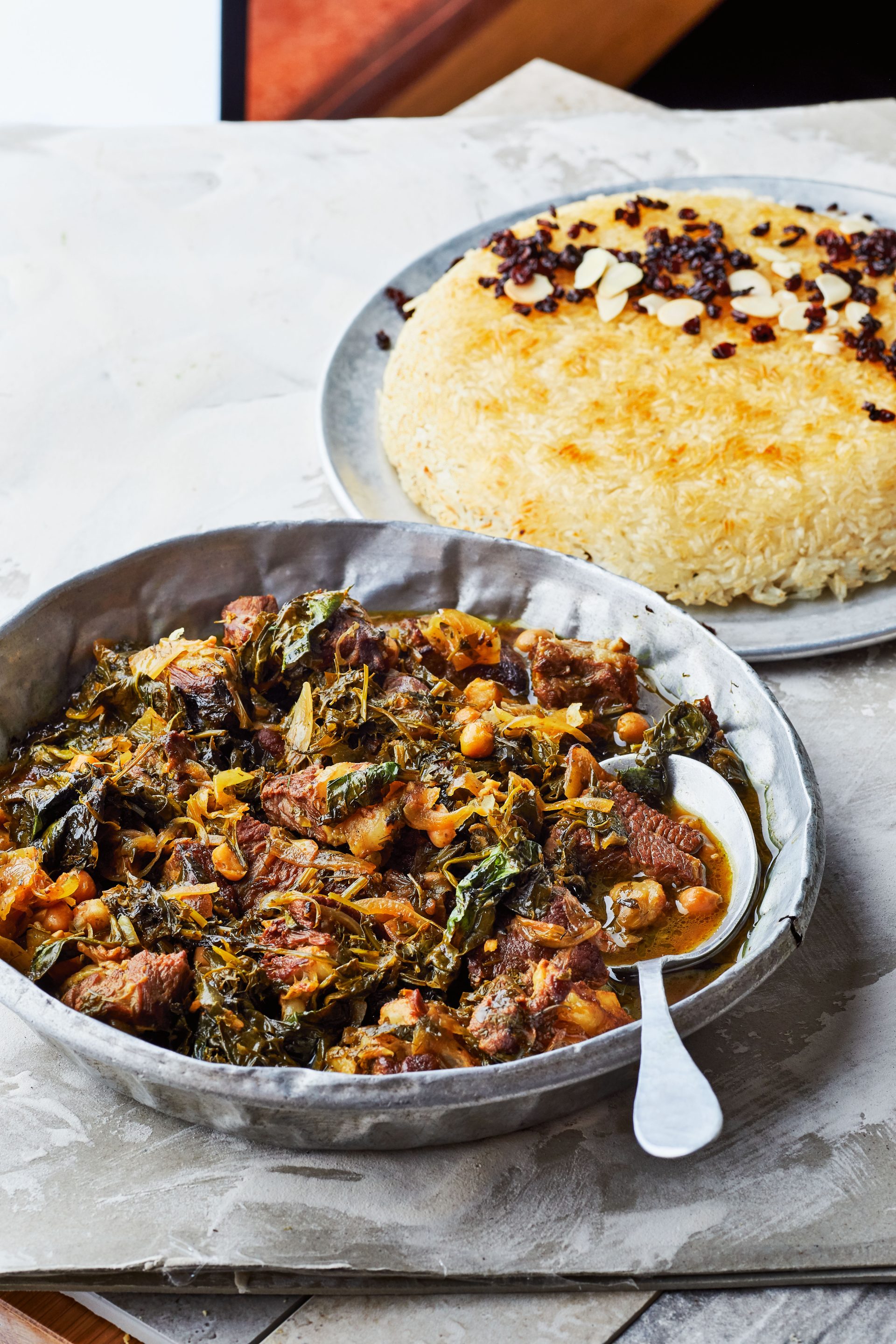 Balaboosta - Ghormeh Sabzi Persian Lamb Stew with Rice - Story Plate ...